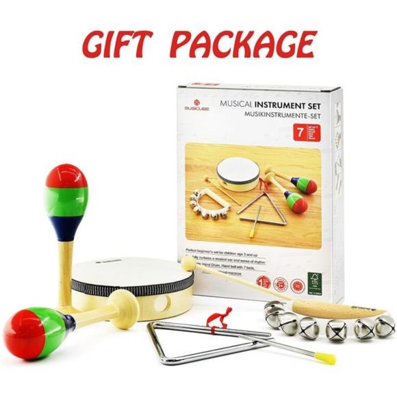 Toys | 7 Pcs Musical Instrument Toys Set For Kids Wooden Percussion ...